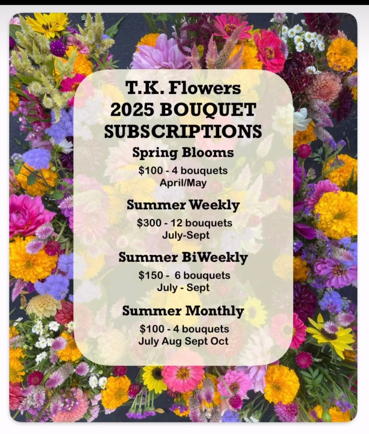 TK Flowers Bouquet Subscriptions – Top Knoll Farm and Flowers